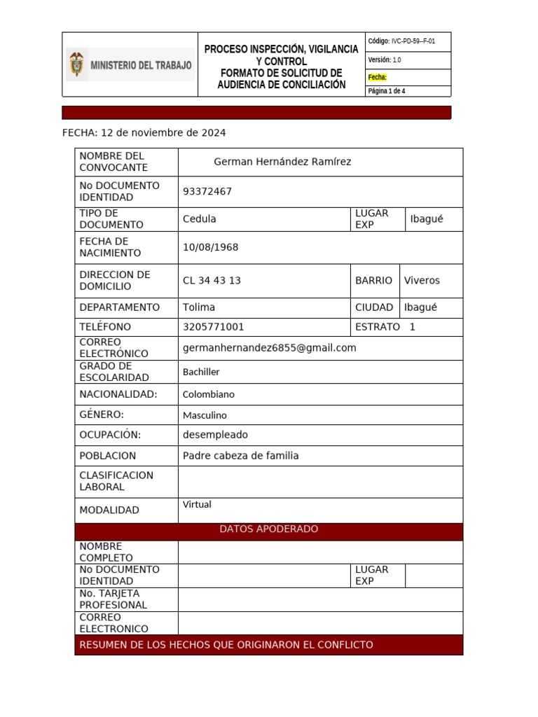 Formato de Solicitud de Audiencia - Rvdo LCBM ...