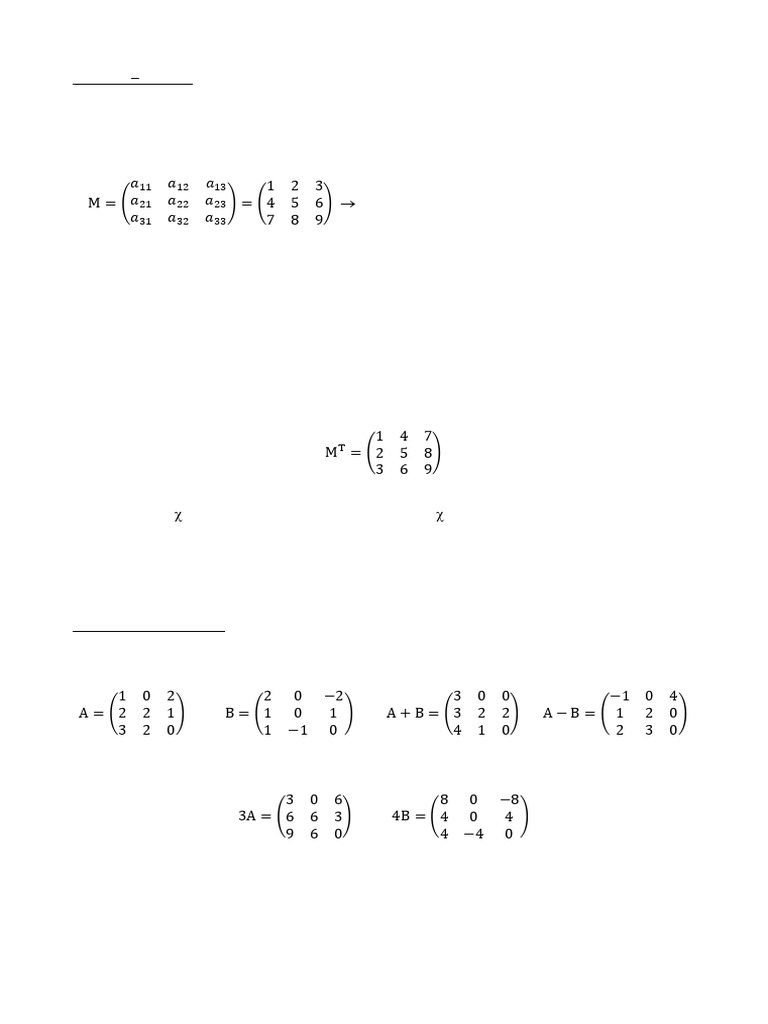 Matrizes - Revisão E Teorema Da Ortogonalidade | PDF | Matriz ...