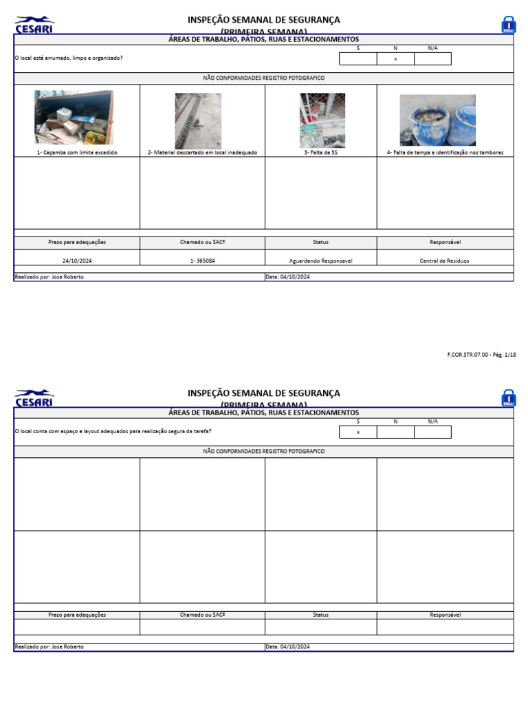 F.COR - STR.07.00 - Inspeção Semanal de Segurança (Primeira Semana) (1 ...