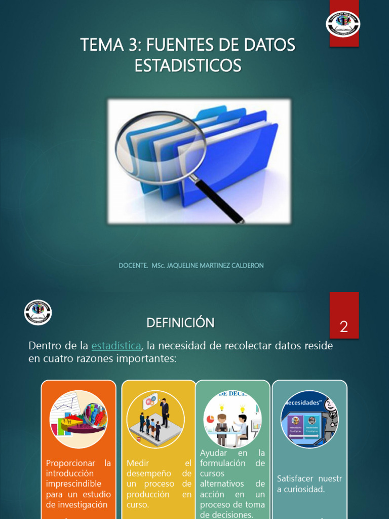 Tema 3 Fuentes de Datos Estadisticos 2024 | PDF | Experimentar | Science