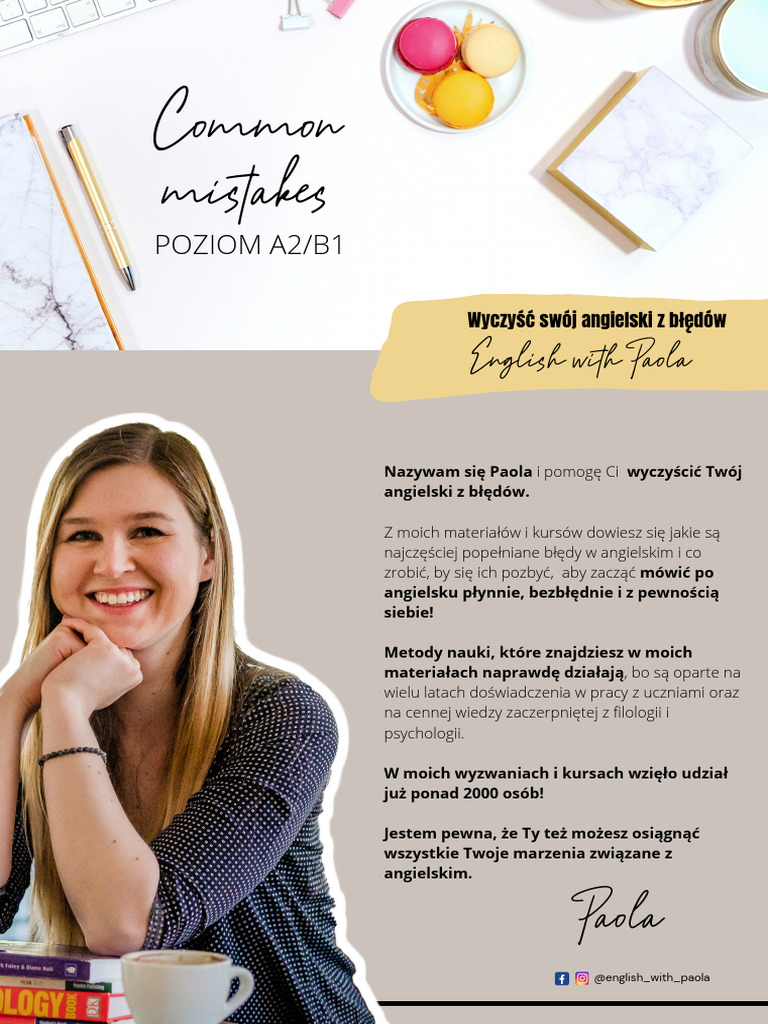 Common Mistakes A2 B1 - English With Paola | PDF | Linguistics