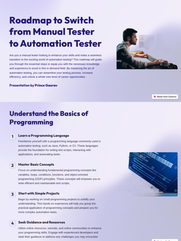 Roadmap To Switch From Manual Tester To Automation Tester | PDF ...