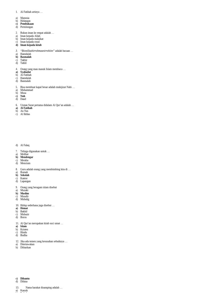 Kunci Lomba LCC Pai 2023 | PDF