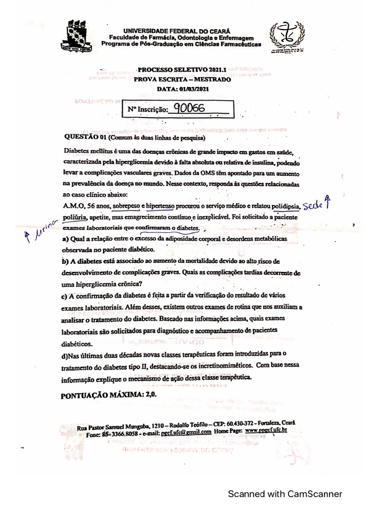 PPCF - Ufcprova de Mestrado 2022 | PDF