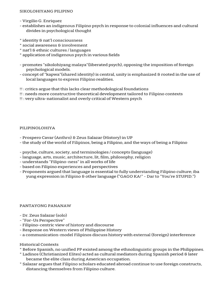 Filipino Social Sciences Notes | PDF | History