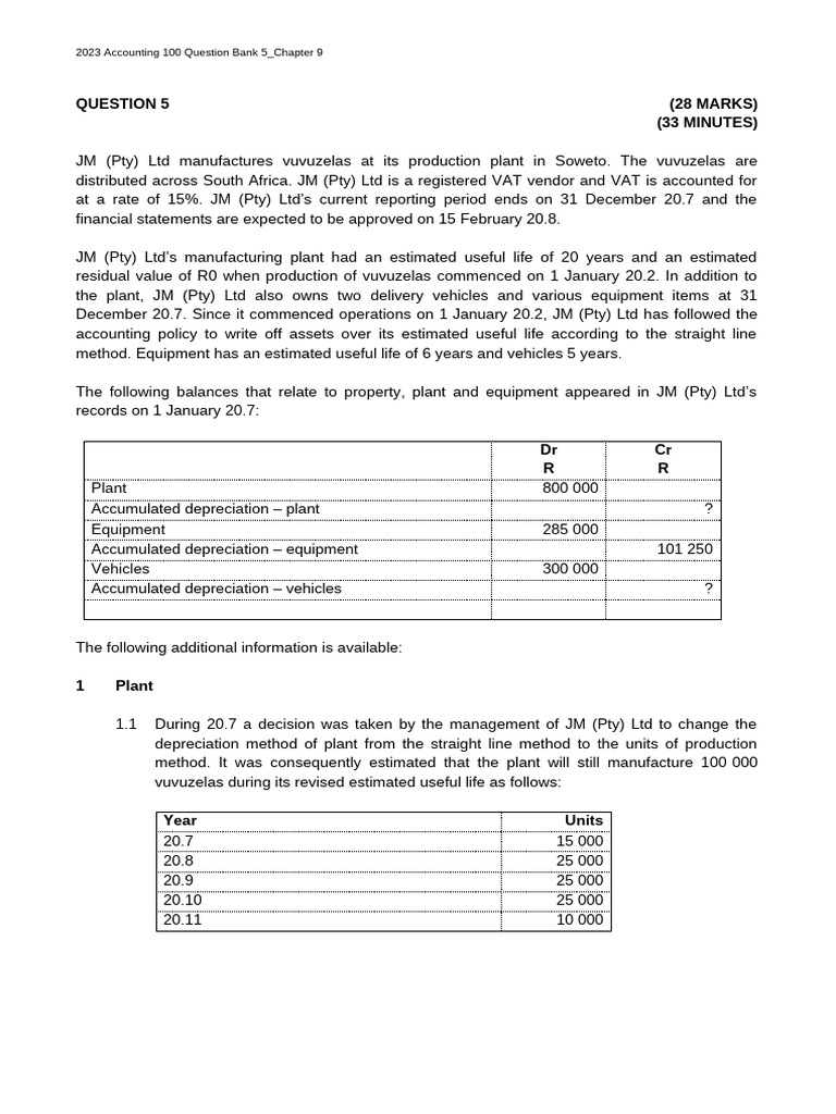 Chapter 9 QB Q5 Solution | PDF | Depreciation | Financial Economics