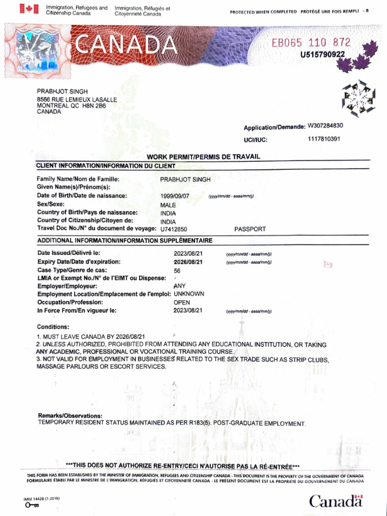 Work Permit | PDF | Human Migration | International Law