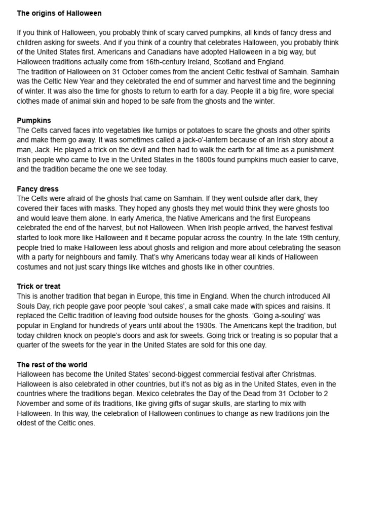 The Origins of Halloween | PDF | Halloween | Supernatural Legends