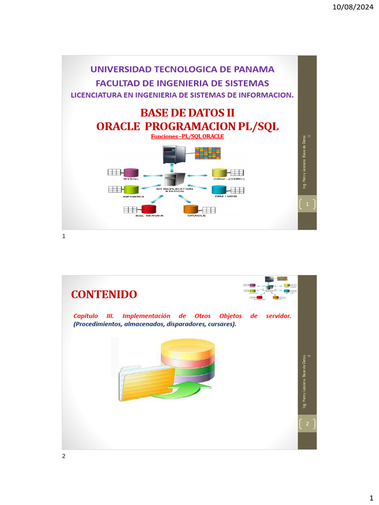 Capitulo IV-Base de Datos II-Oracle-PL-SQL-4 - Funciones | PDF | Pl / Sql | SQL