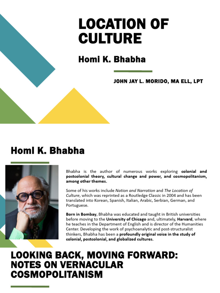 Homi Bhabha: Postcolonial Theory Insights | PDF | Postcolonialism