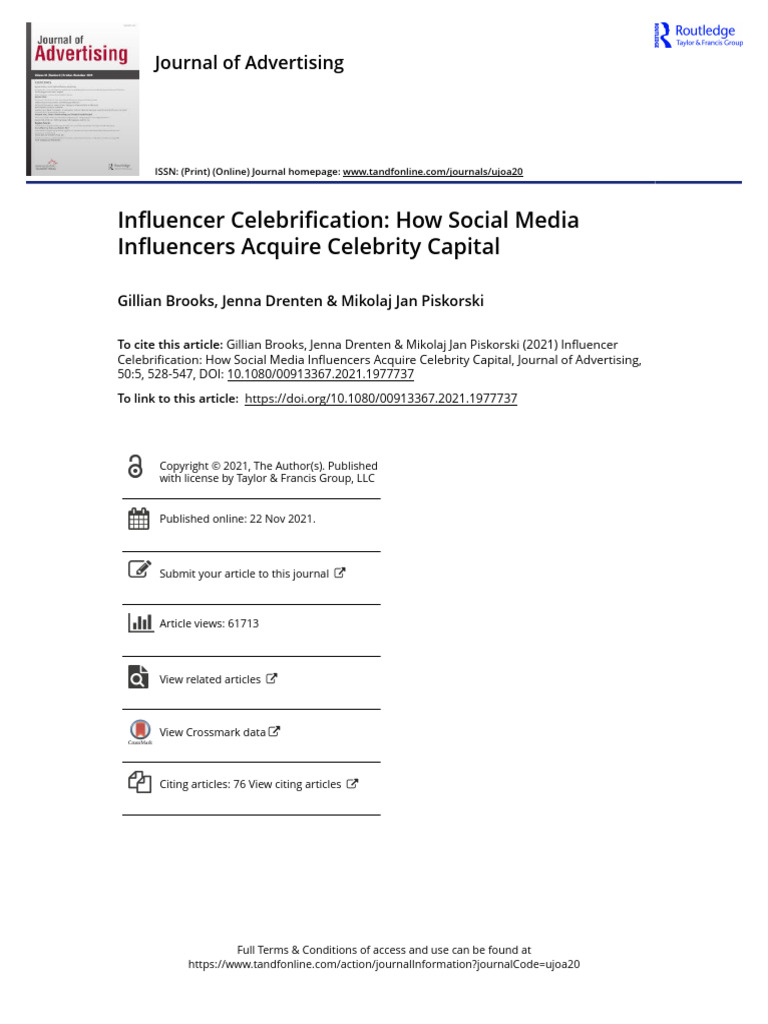 Influencer Celebrification How Social Media Influencers Acquire ...