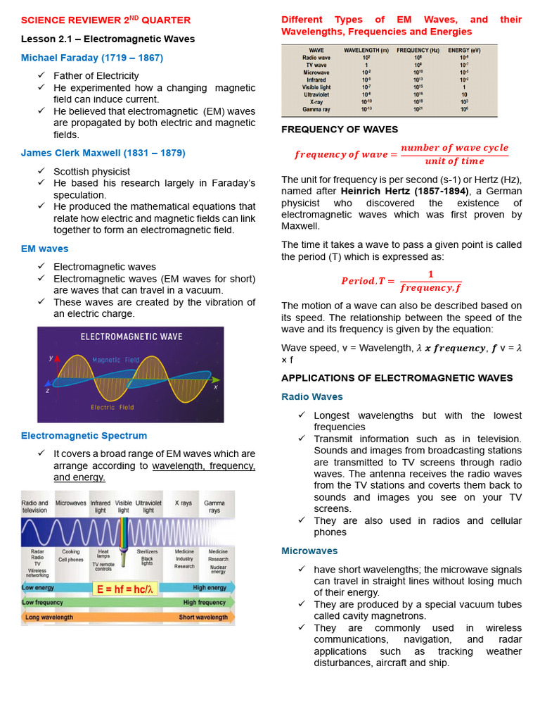 sci rev 2nd q | PDF | Light | Electromagnetic Radiation