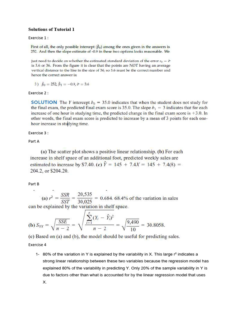 Tutorial 1 Solutions Overview | PDF