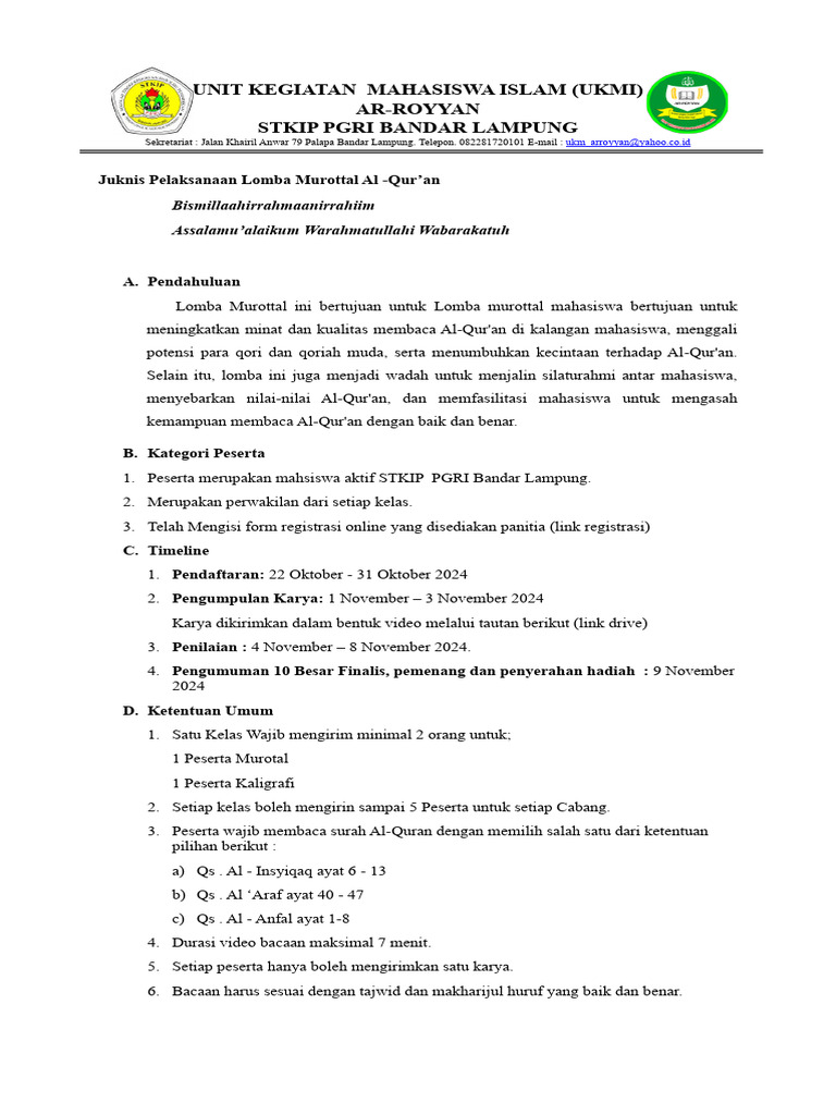 Juklak Murrotal | PDF