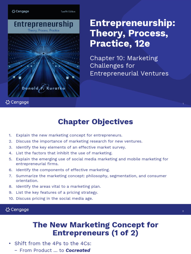 Entrepreneurship: Theory, Process, Practice, 12e: Chapter 10: Marketing ...
