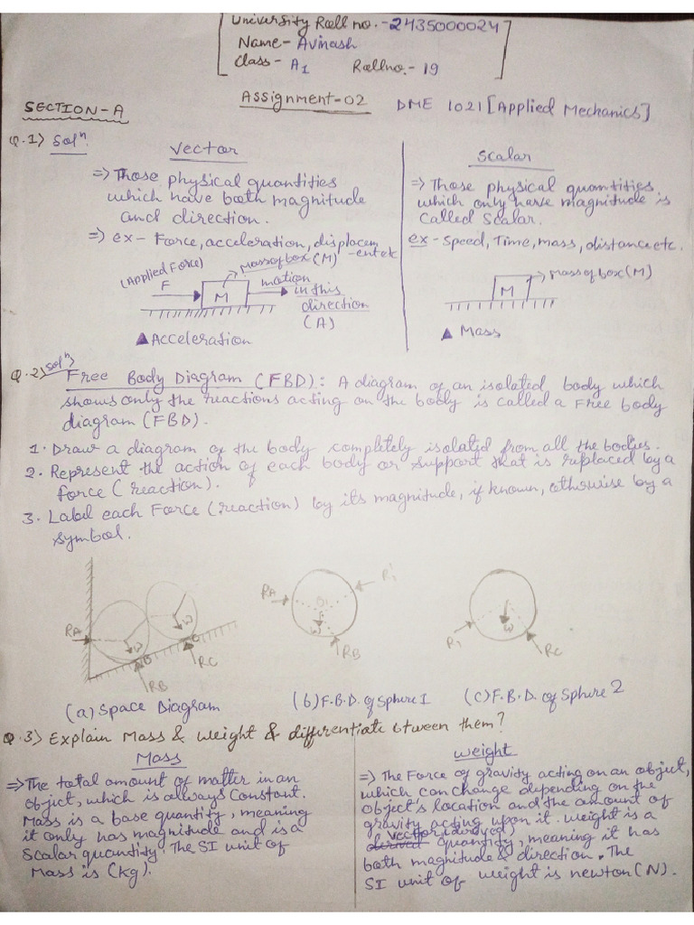 Mechanics Assignment 02 | PDF
