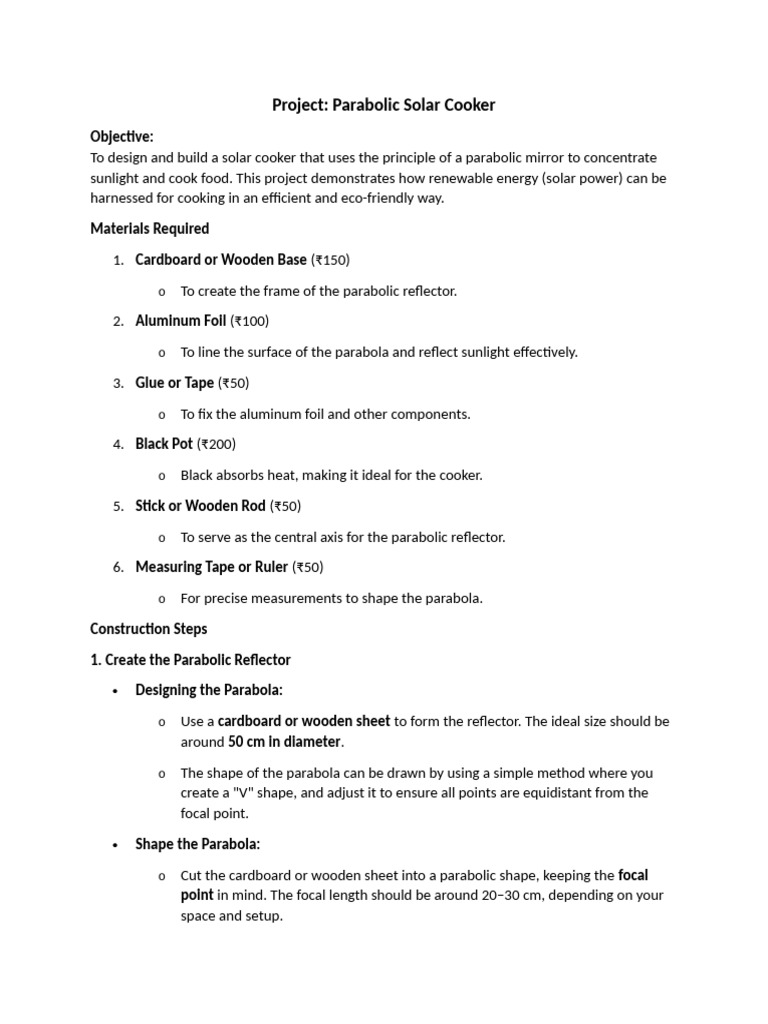 Solar Cooker | PDF | Solar Energy | Sustainable Energy