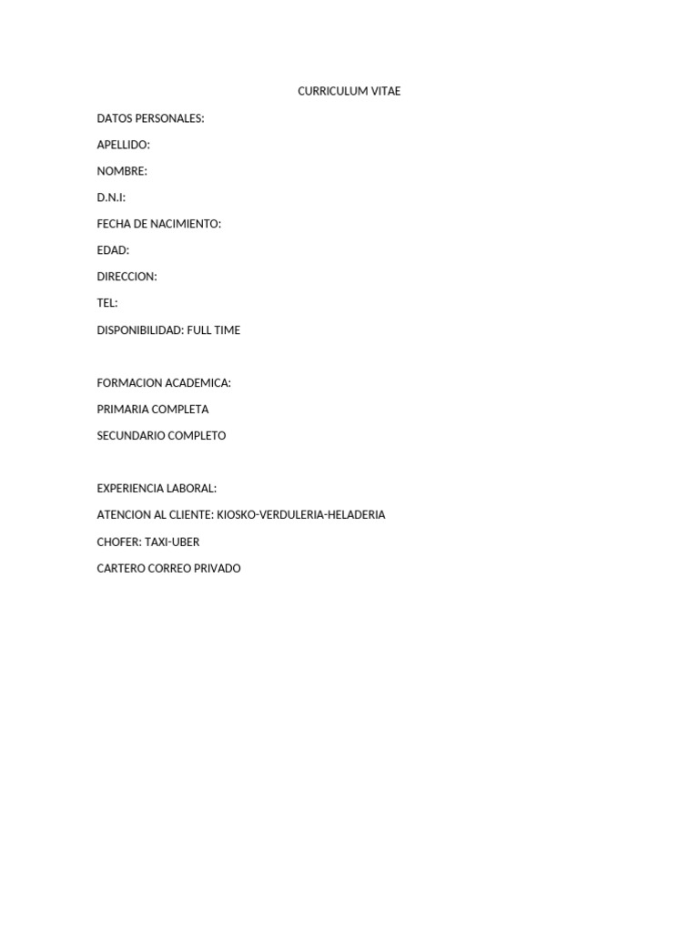 Curriculum Vitae Dani | PDF