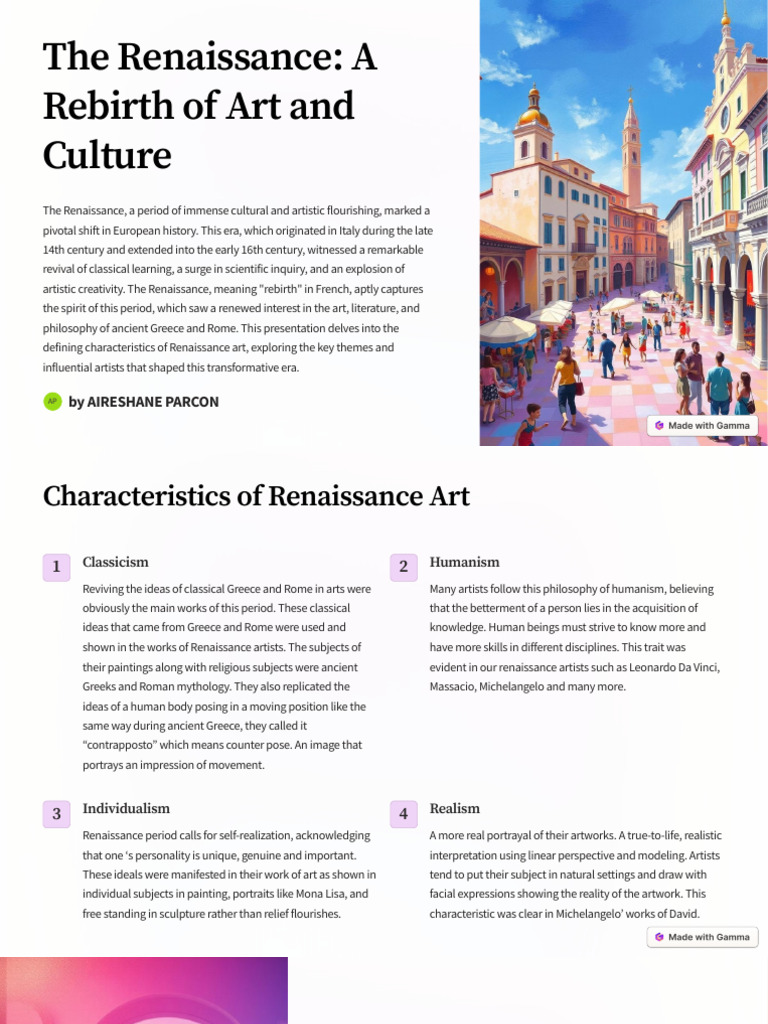 The-Renaissance-A-Rebirth-of-Art-and-Culture | PDF | Renaissance ...