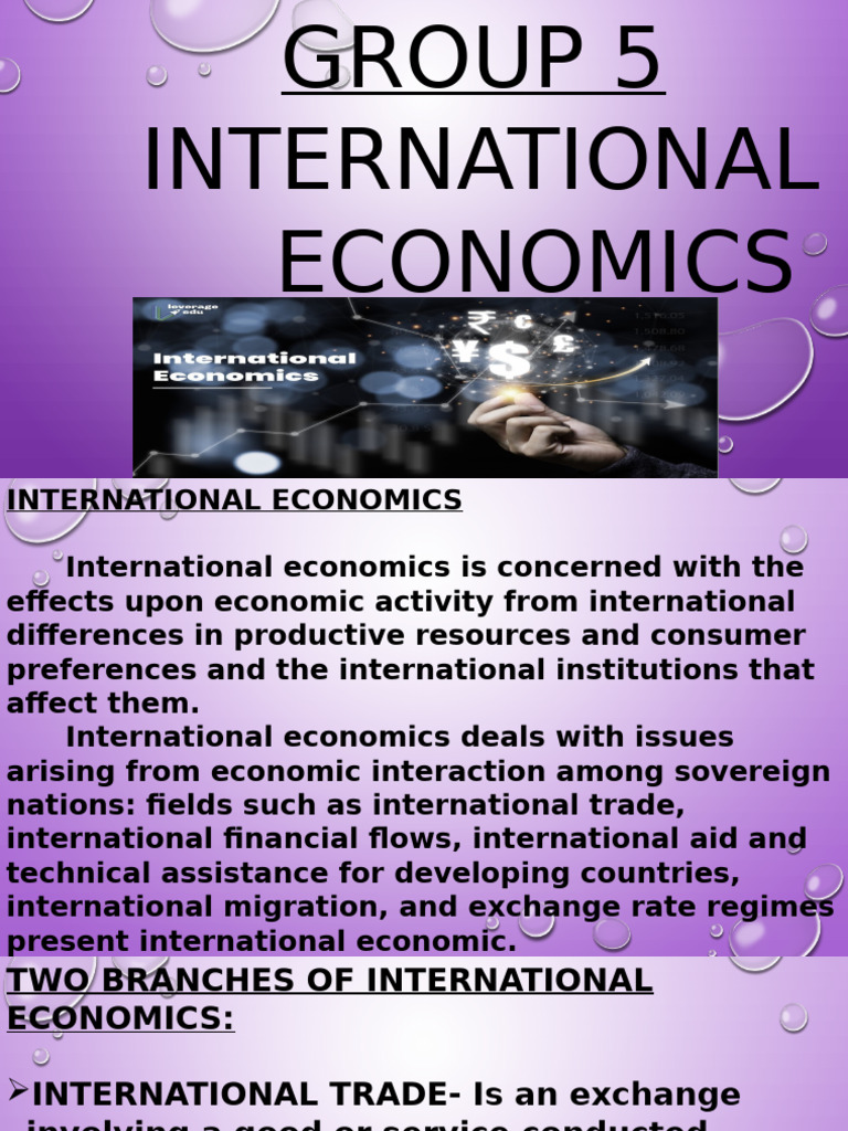 Group 5 International Economics | PDF | Balance Of Payments | Foreign ...