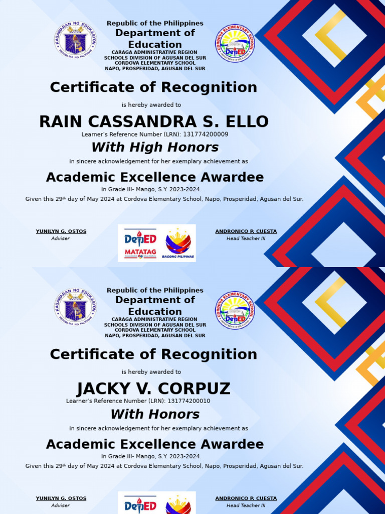 Certificates Recognition | PDF