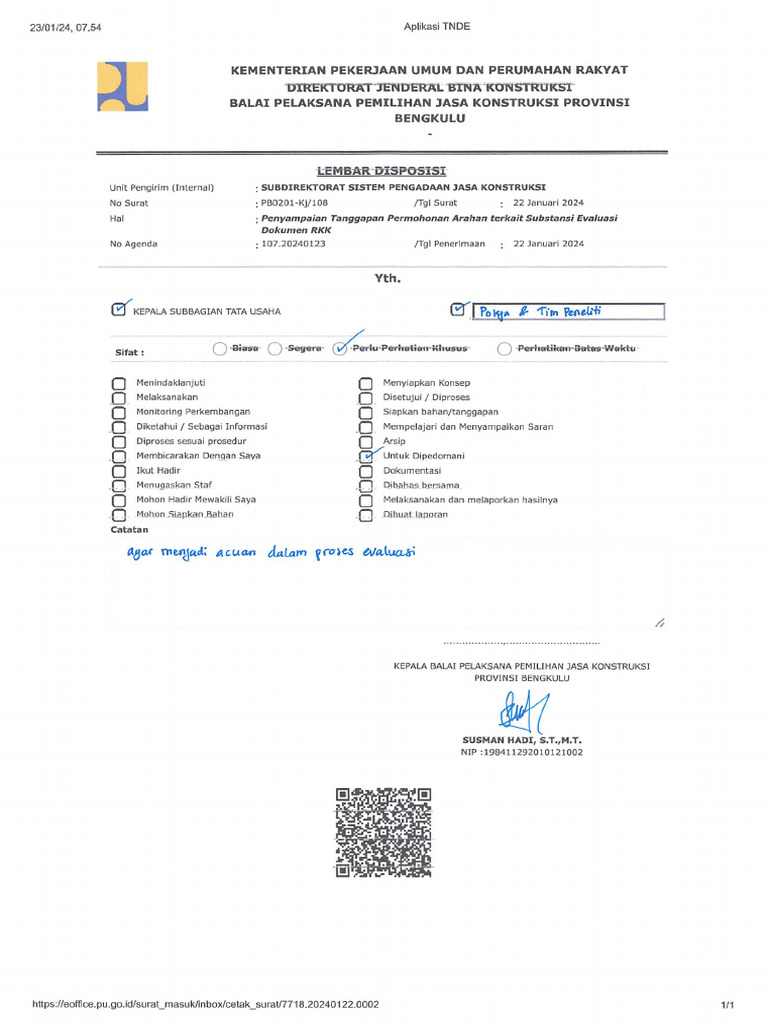 Arahan Evaluasi RKK Januari 2024 | PDF