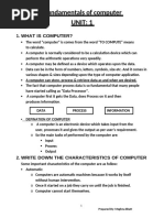 Computer Fundamental Full Notes | PDF | Computer Data Storage | Printer ...