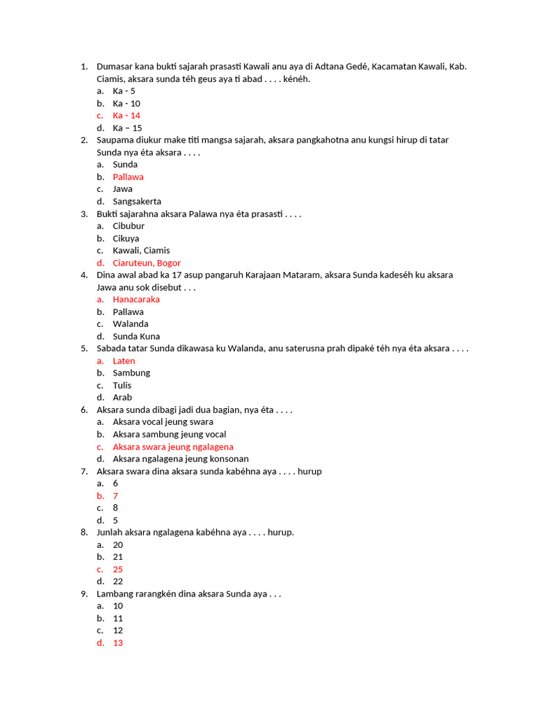 Soal B. Sunda 8 STS | PDF