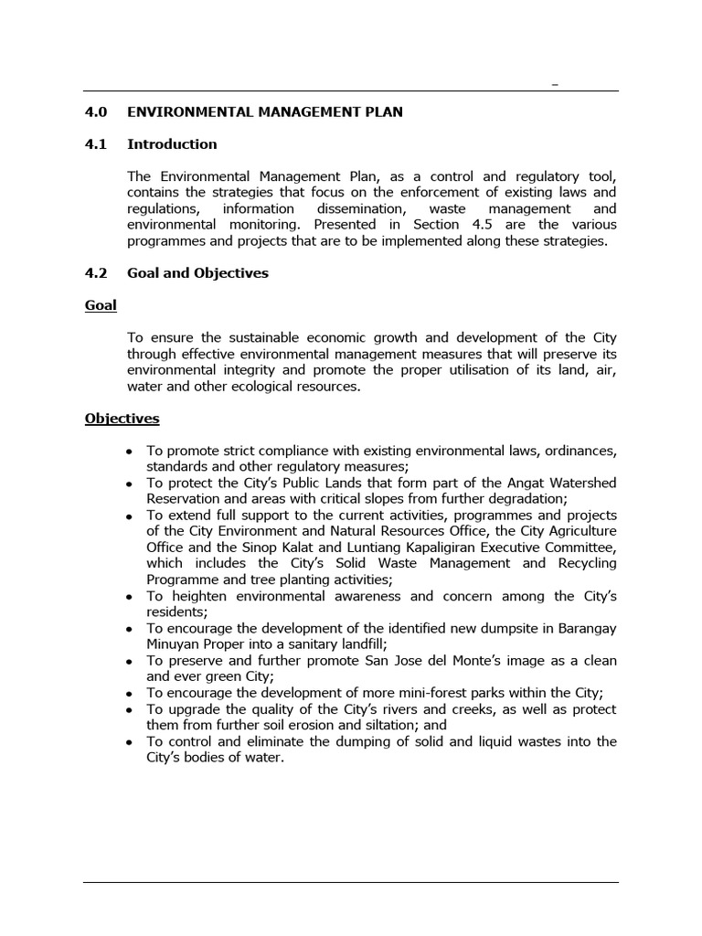 Environmentalmngmt Plan | PDF | Waste Management | Landfill