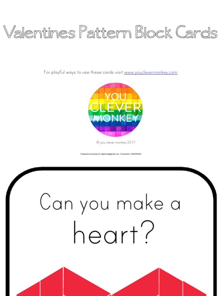 Valentine's Pattern Block Fun | PDF | Home & Garden