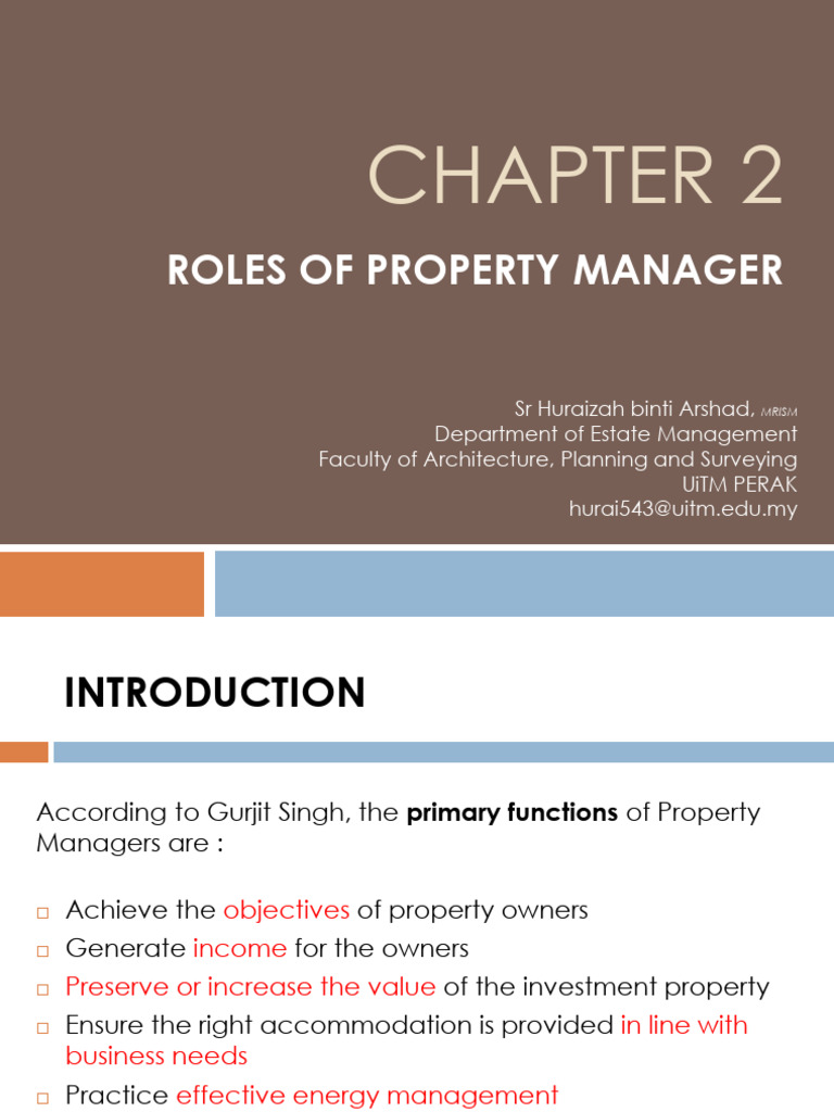 Property Manager Roles and Responsibilities | PDF | Leasehold Estate ...