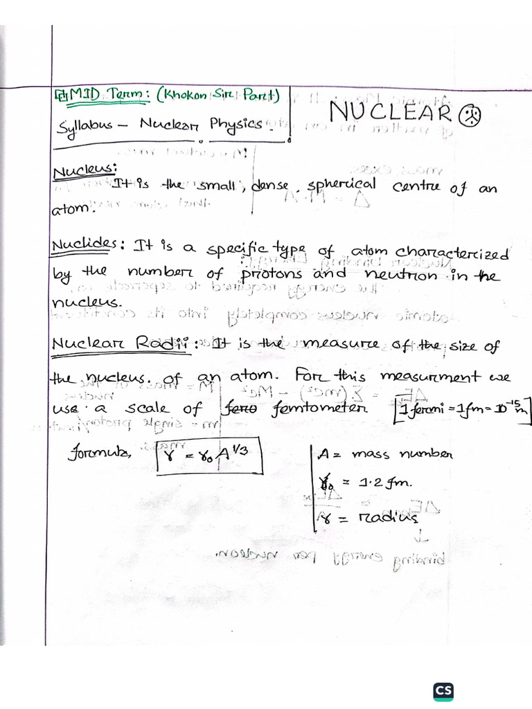 Phy 121 Nuclear Physics by Nibir | PDF