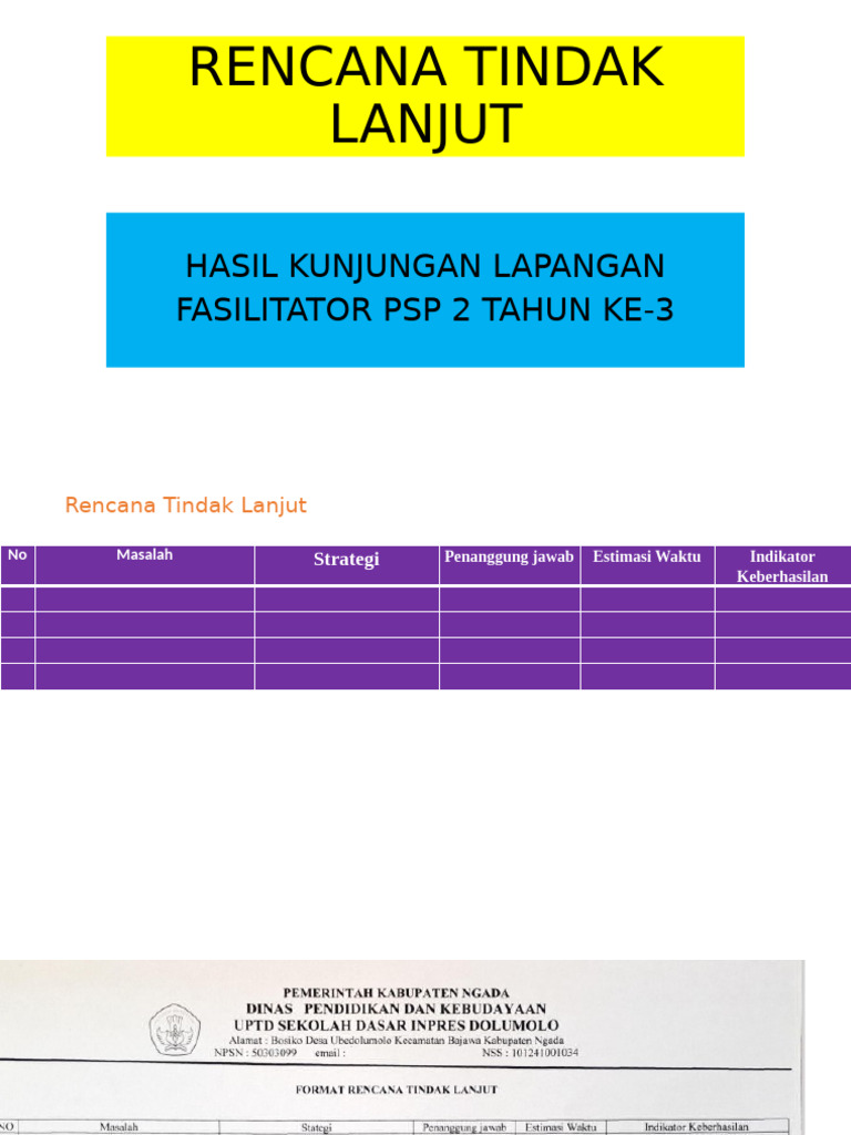 Rencana Tindak Lanjut | PDF