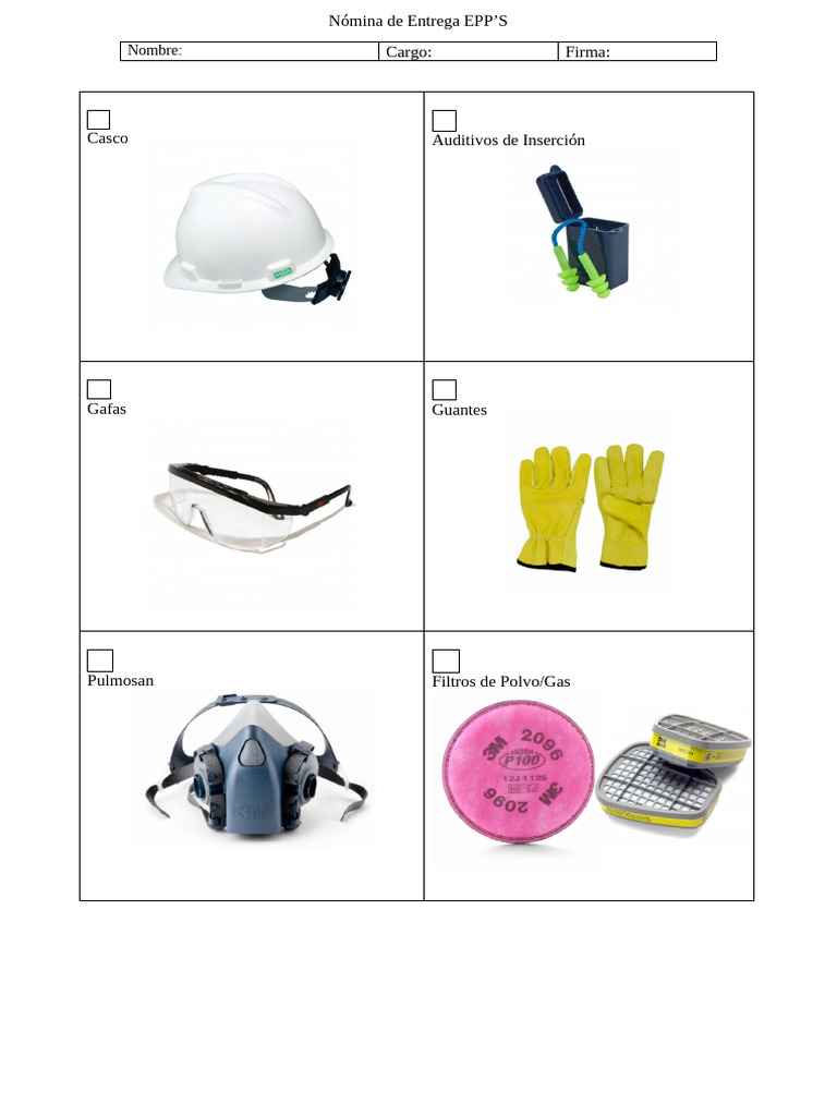 Nómina de Entrega EPP | PDF