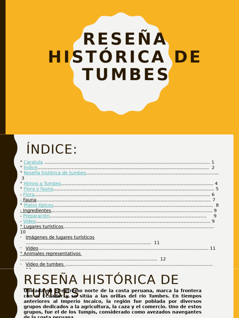 Reseña Histórica de Tumbes | PDF | Cocina, comidas y vino