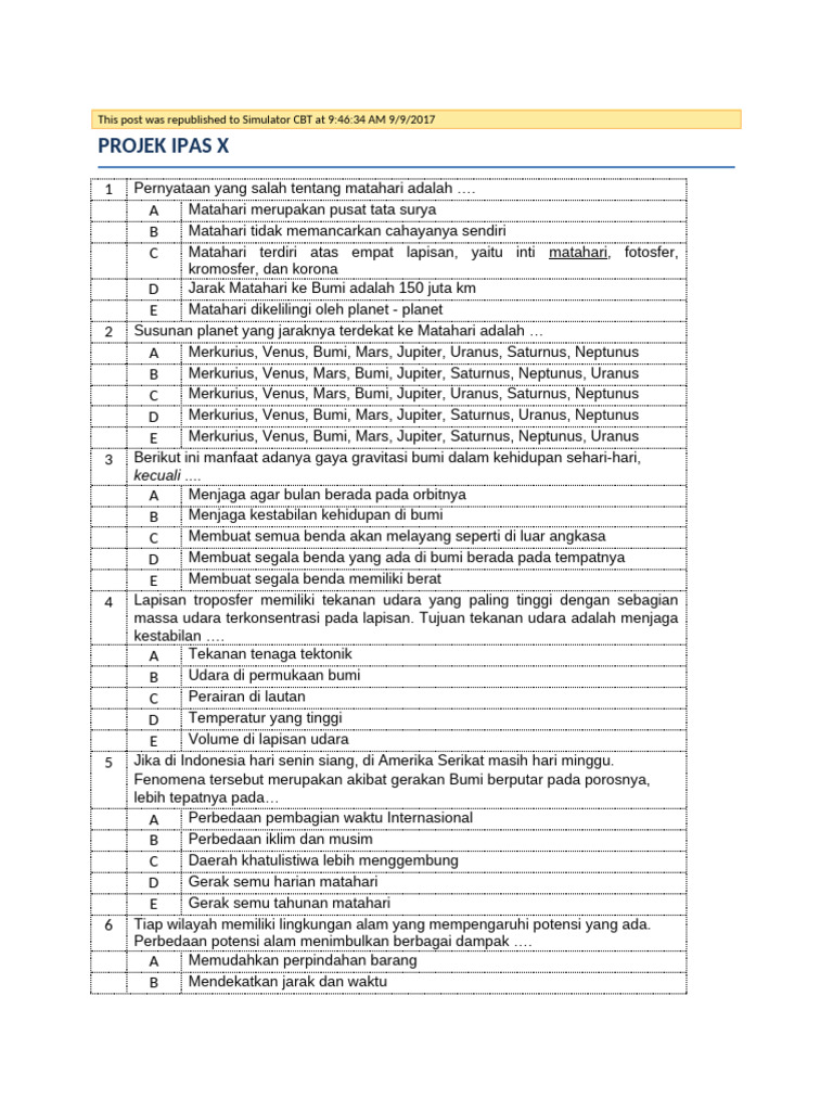 Soal PSAT Projek IPAS | PDF | Politik