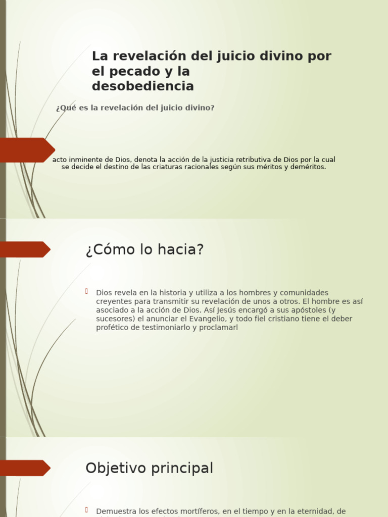 La Revelación Del Juicio Divino Por El Pecado | PDF