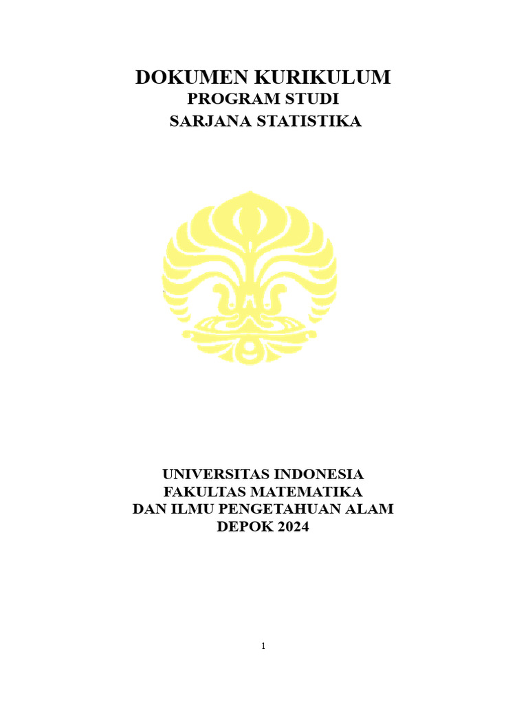 Kurikulum-S1-Statistika-UI 28052024 05062024 06062024 25072024 | PDF