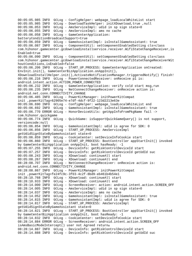GameCenter App Startup Logs | PDF