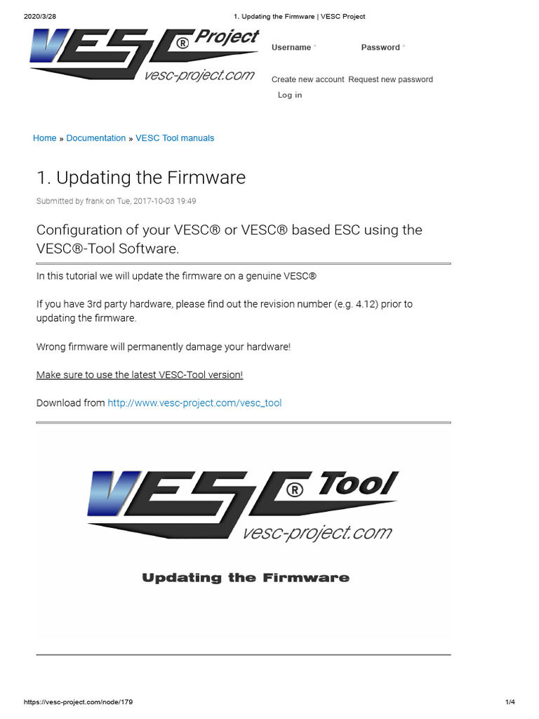 Updating The Firmware - VESC Project | PDF