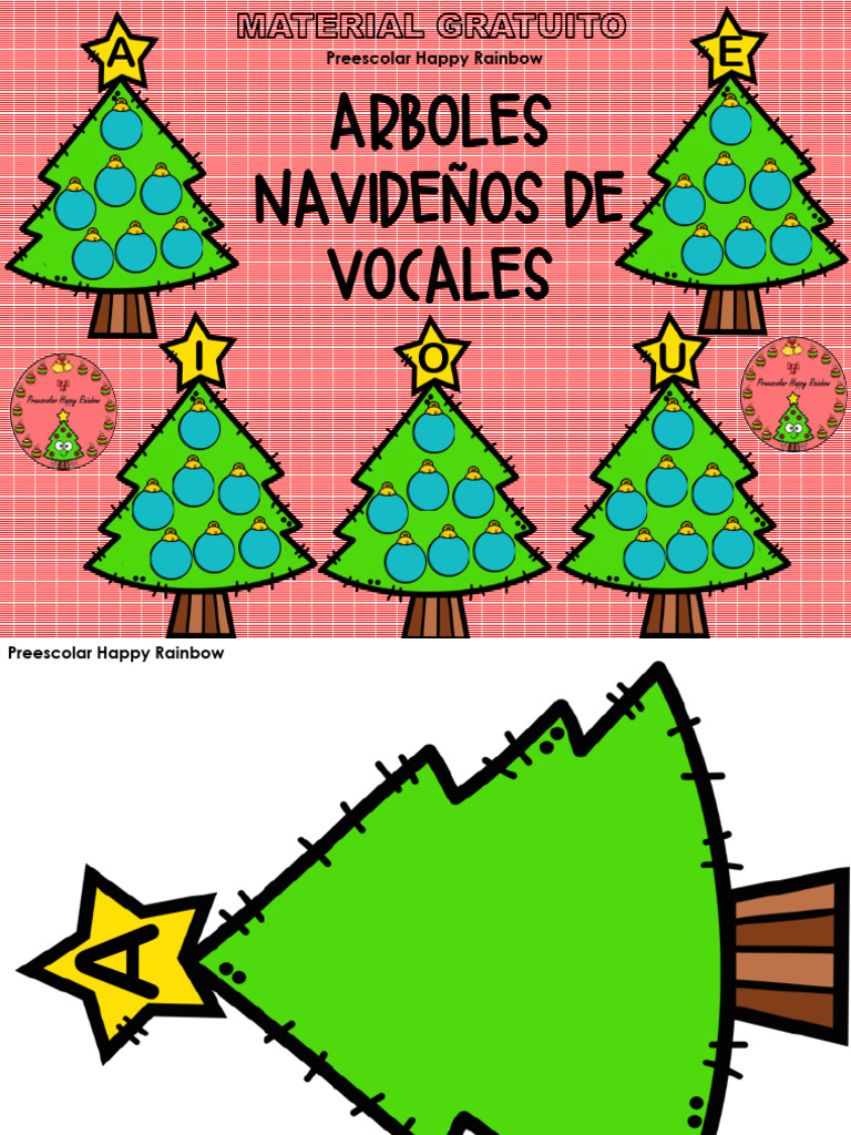 Regalo 3 Arboles Navideños de Vocales | PDF
