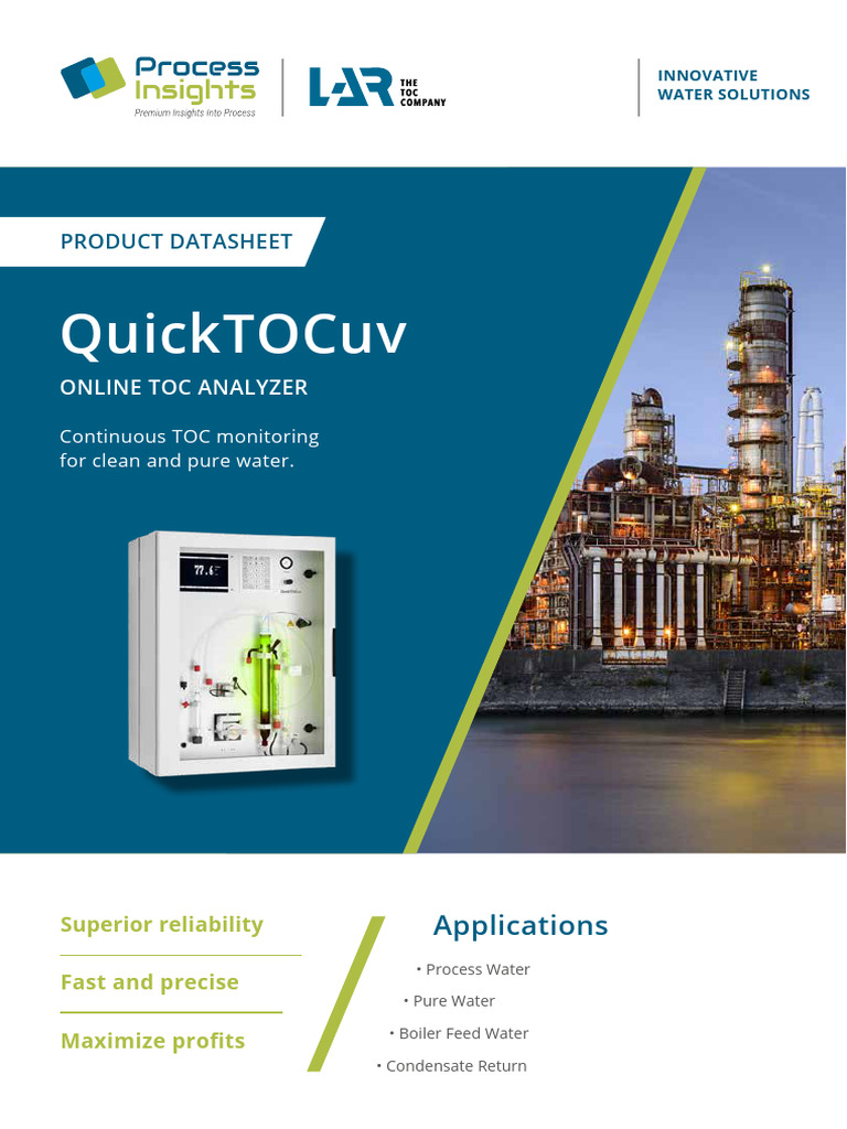 Toc Uv Datasheet | PDF | Total Organic Carbon | Chemistry