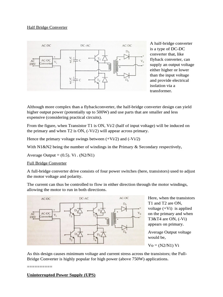 Half-Bridge DC-DC Converter Overview | PDF | Power Inverter | Power ...