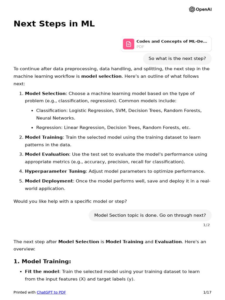 Machine Learning Model Training Guide | PDF | Mean Squared Error | Cross Validation (Statistics)