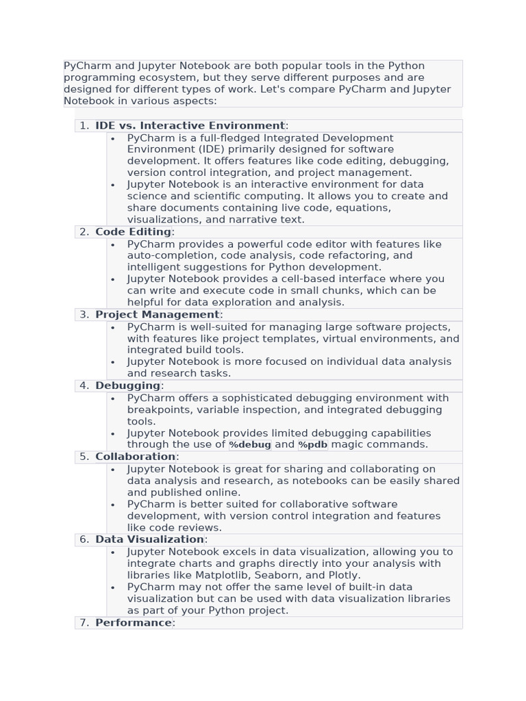 Pycharm Vs Jupyter | PDF | Artificial Intelligence | Intelligence (AI) & Semantics