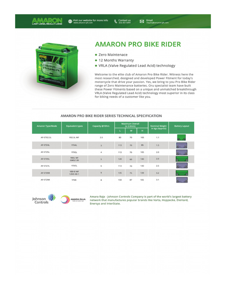Amaron Pro Rider btz5l | PDF