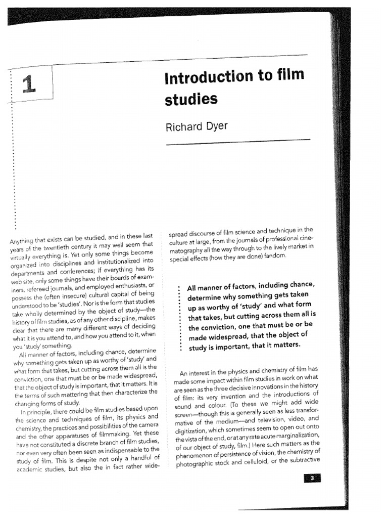 Dyer Richard 1998 Introduction To Film Studies | PDF