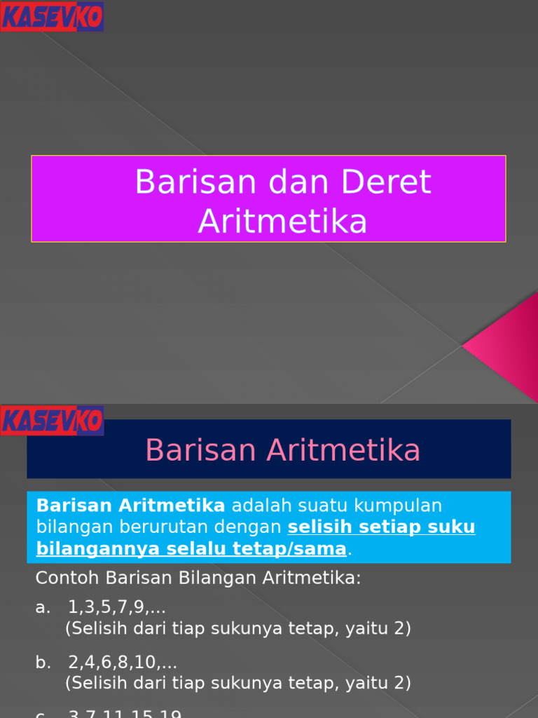 Barisan Dan Deret Aritmetika | PDF | Sains & Matematika | Komputer