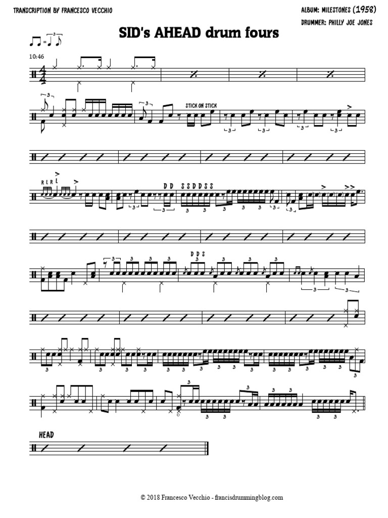 Sid's Ahead (Drum Trading Fours) | PDF