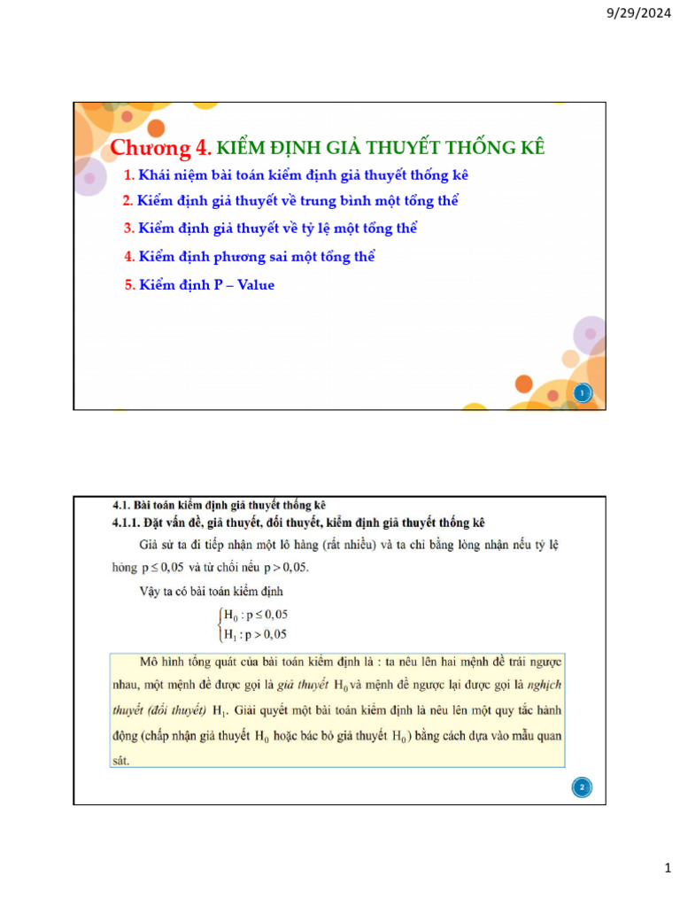 BÃ I Giáº NG ChÆ°Æ¡ng 4 - XSTK | PDF